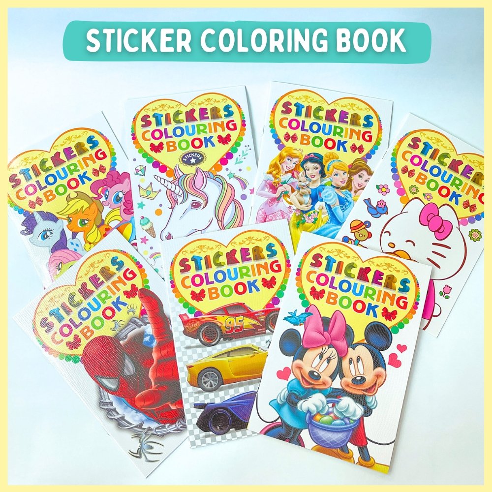 A5 Cartoon Sticker Colouring Book - Bash Party Store