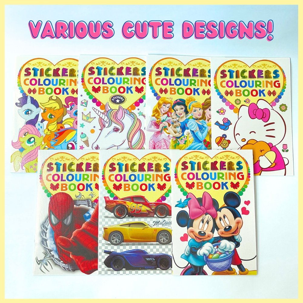 A5 Cartoon Sticker Colouring Book - Bash Party Store