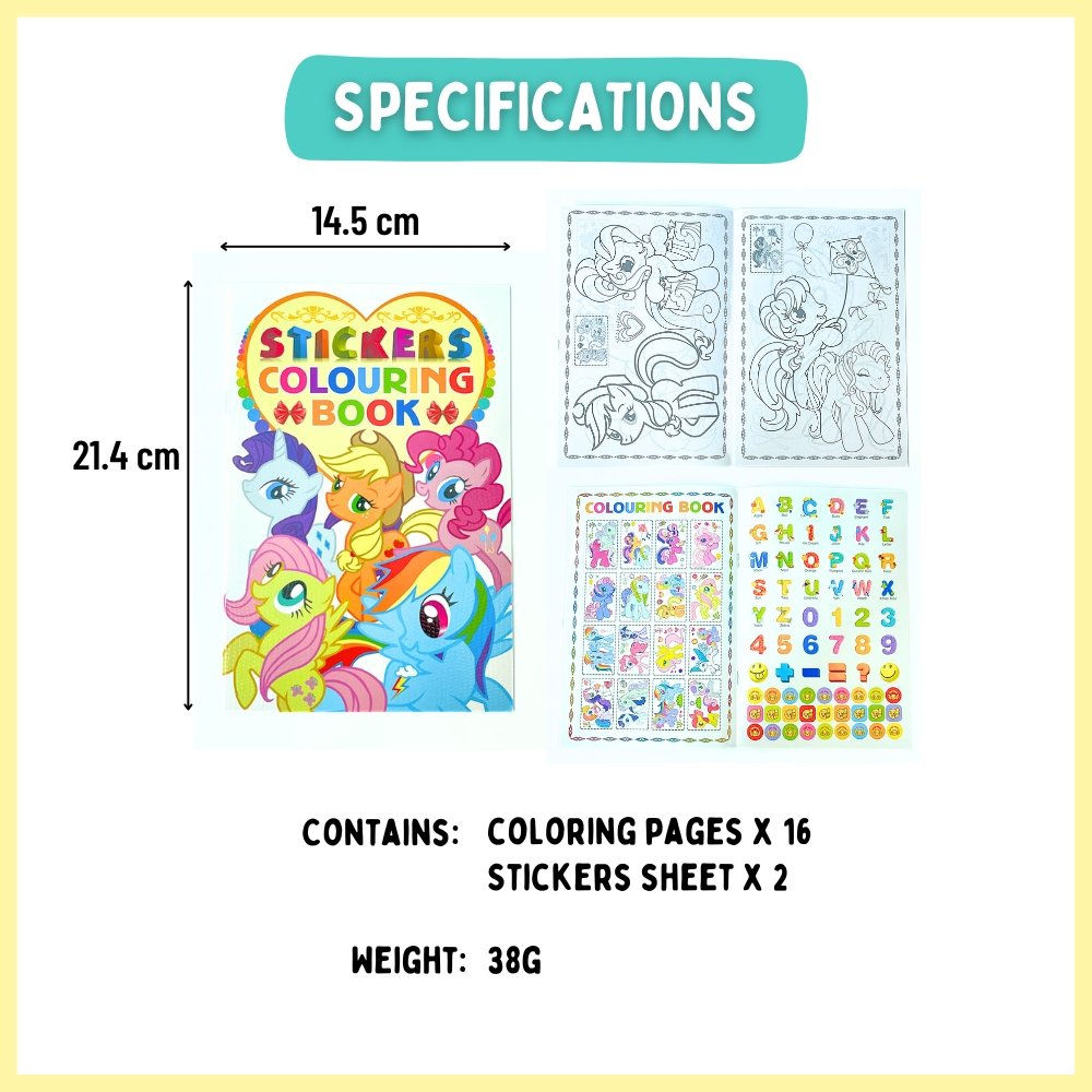 A5 Cartoon Sticker Colouring Book - Bash Party Store