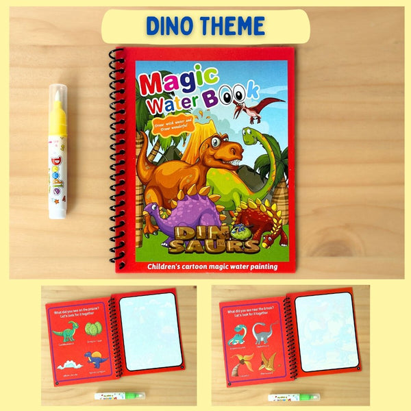 Dinosaur Theme Magic Water Colouring Book Goodie Bag - Bash Party Store