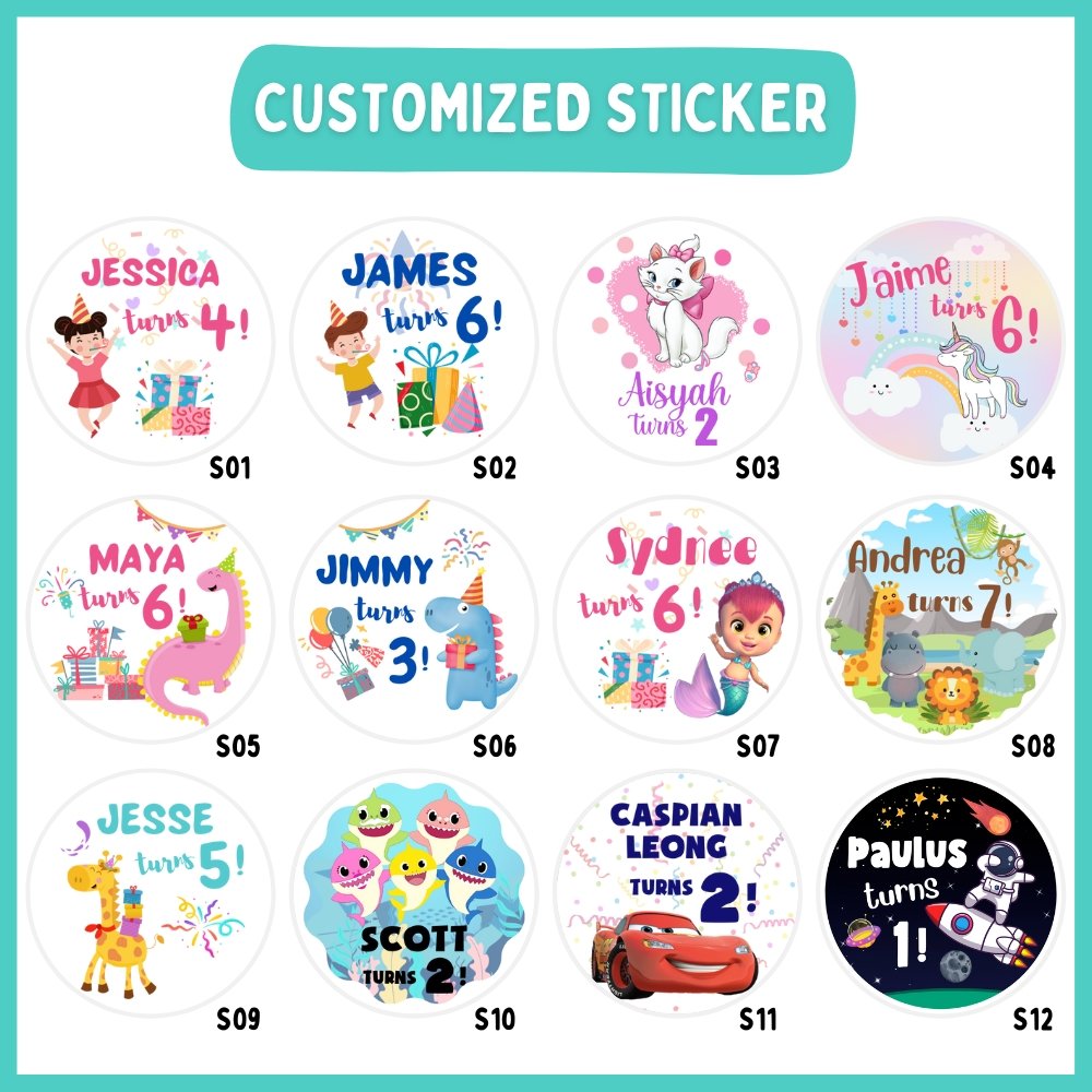 Customised Sticker – Bash Party Store